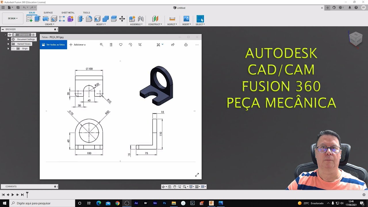 AUTODESK FUSION 360 PEÇA MECÂNICA OMEGA 002 - YouTube
