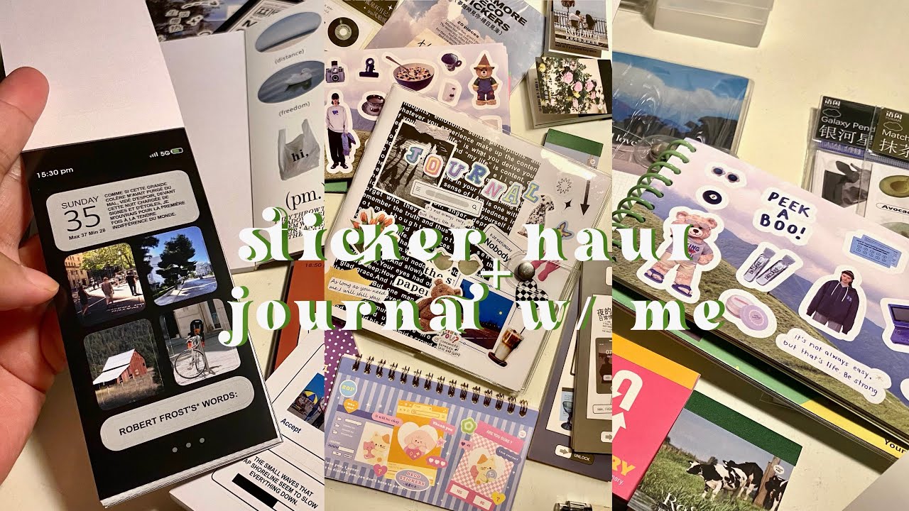 aesthetic stickers haul + journal w/ me (I’m back) - YouTube
