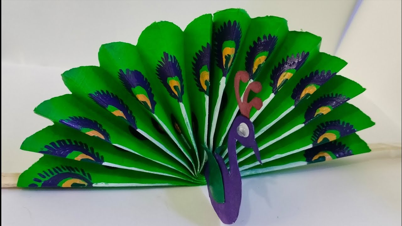 3D Paper peacock | How to make a peacock with paper | DIY paper peacock ...