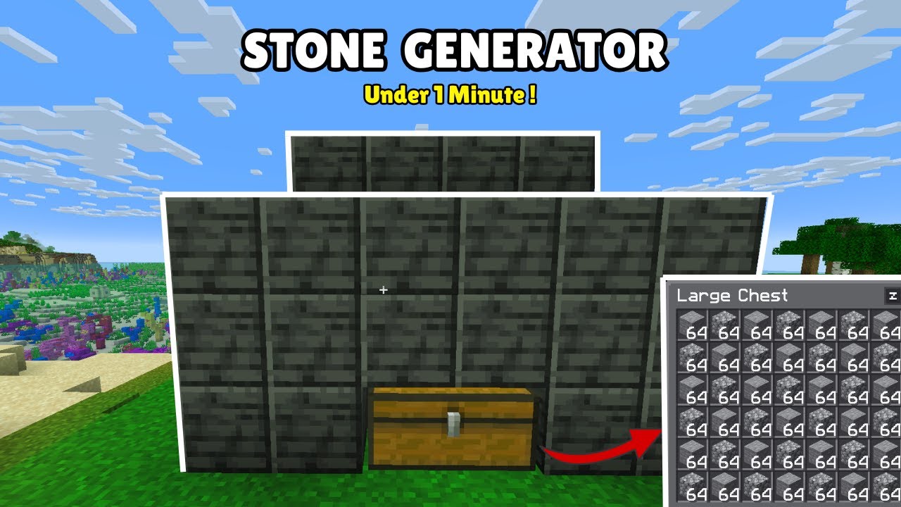 You can Build this Stone/Cobblestone Generator in under 1 Minute - YouTube