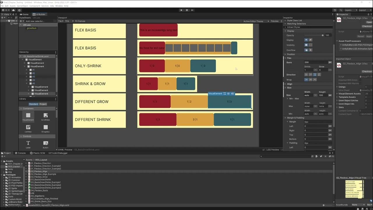 Unity UI Toolkit Flexbox (8/11) - Understanding Flex Basis/Grow/Shrink - YouTube