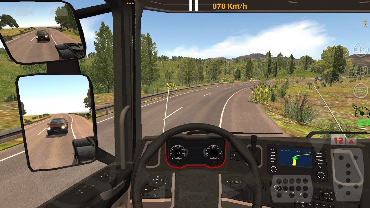 World Truck Driving simulator Gameplay through forest and across the ...