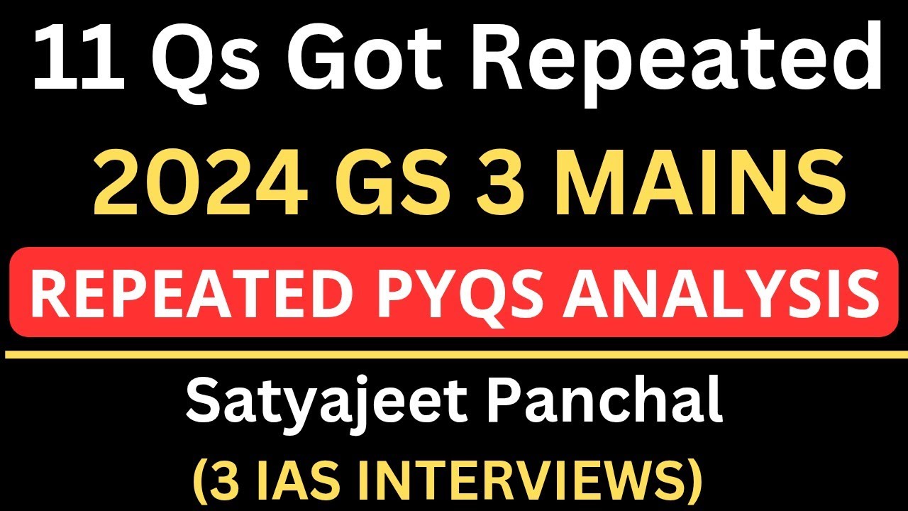 2024 GS 3 MAINS Paper Analysis | IAS Mains PYQs Analysis - YouTube