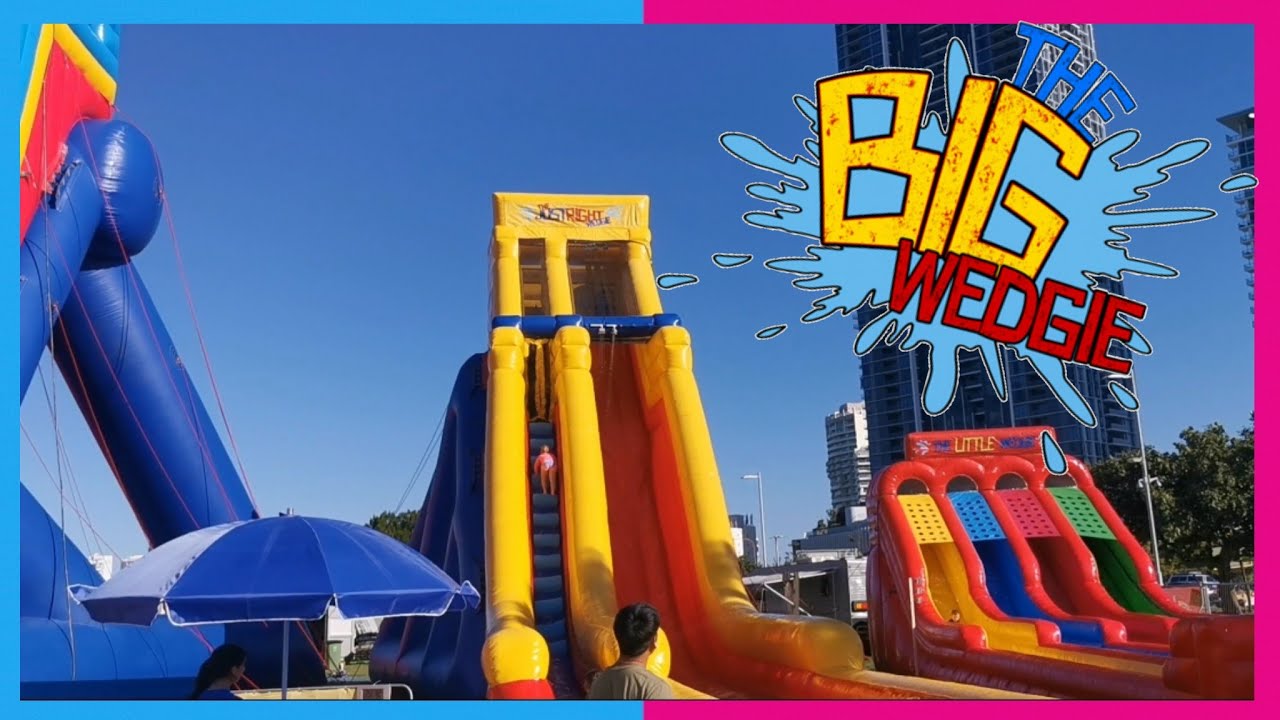 The Big Wedgie Gold Coast inflatable waterslides | kids videos for kids ...