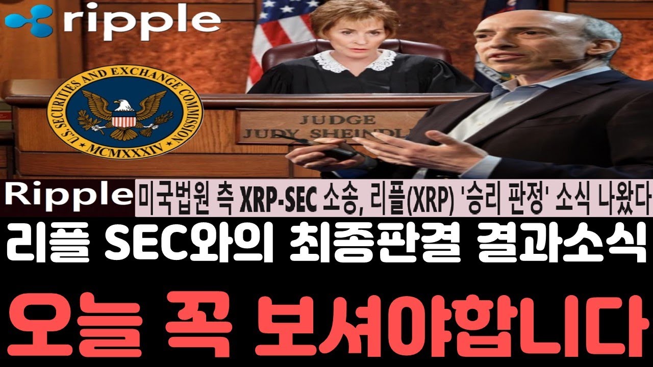 리플전망 리플 Sec와의 재판소송 최종판결 소식과 함께 Sec위원장이 좌절한 이유 오늘 영상은 꼭 보셔야합니다 리플전망 리플호재 리플급등 리플코인 리플소송