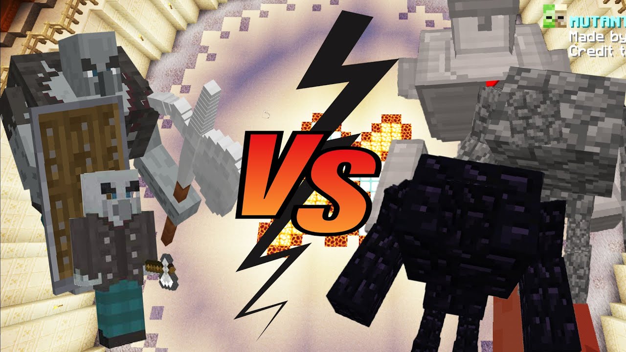 mutant vindicator VS Mutant Iron Golem Minecraft [Mob Battle] - YouTube