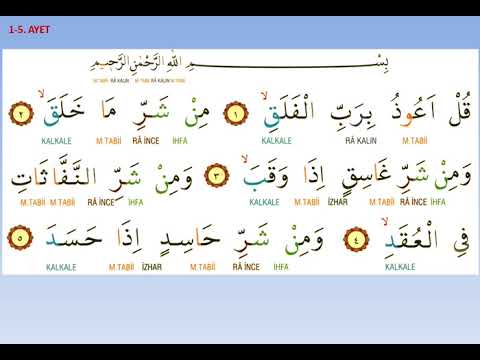 FELAK SÜRESİ EZBERLE (5 TEKRARLI NAMAZ SÜRELERİ)