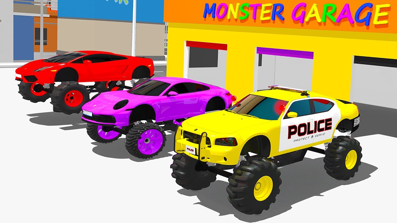 Learn Shapes Assembly Monster Machine Truck | Upgrade Monster Truck ...