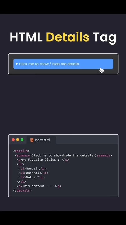 Unfold the Secrets of the HTML Details Tag - YouTube