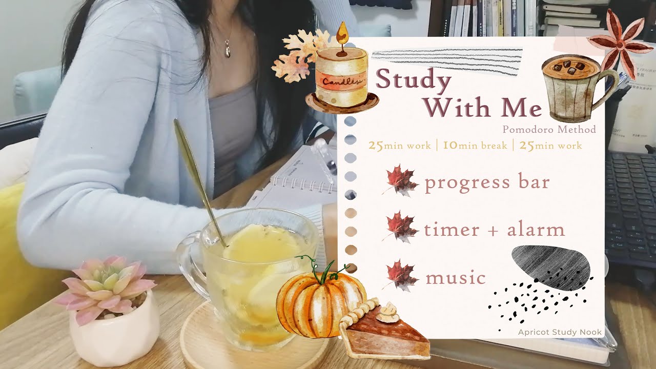 Study With Me: 1-Hour Study Session | Pomodoro Method | Warm Late Autumn Vibes 🍂☕🍁 - YouTube