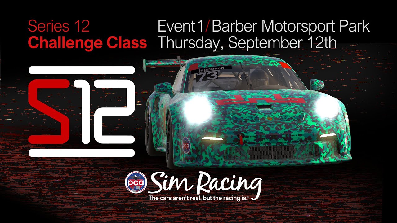 PCA Sim Racing Series 12 | Event 1 | Challenge Class at Barber - YouTube