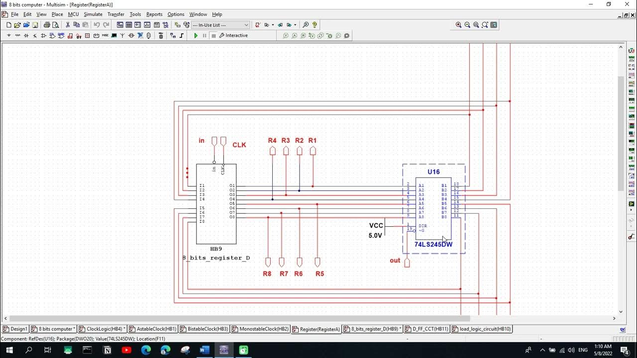 clean design of 8 bits computer using multisim - YouTube
