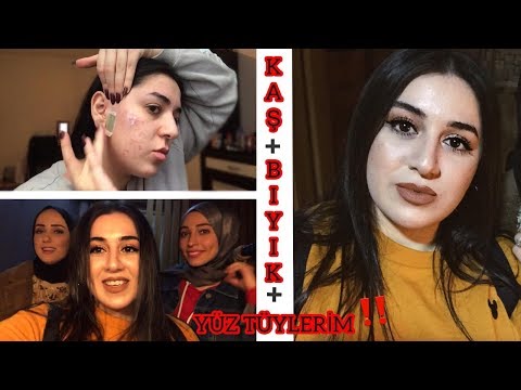 BENİMLE HAZIRLANIN YÜZ TÜYLERİM + SAÇ + MAKYAJ | Kızlarla buluştum + GÜNLÜK VLOG