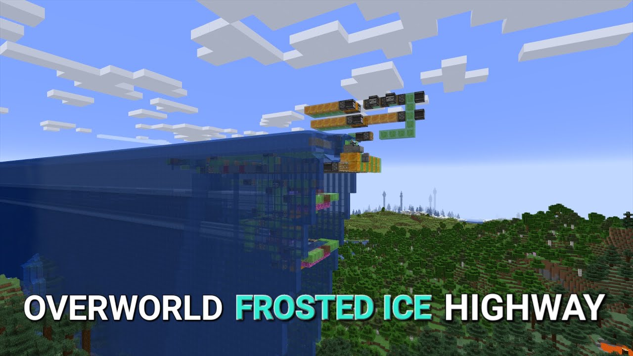 INSANE! First Overworld Frosted Ice Highway Builder in Minecraft ...