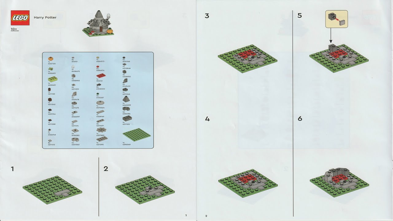 LEGO instructions - Promotional - 6508942 - Hagrid's Hut - YouTube