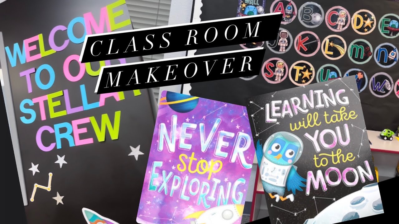 GIVING MY CLASS ROOM A SPACE MAKEOVER - START TO FINISH - YouTube