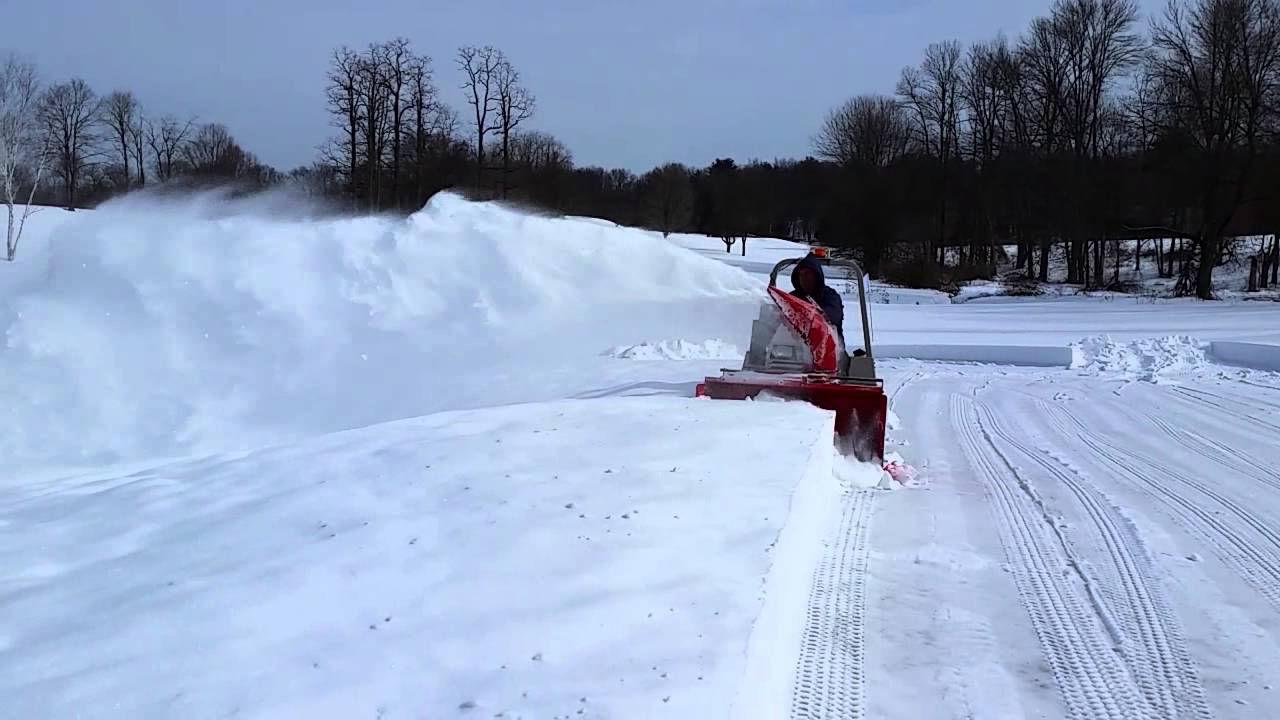 Ventrac blowing snow - YouTube