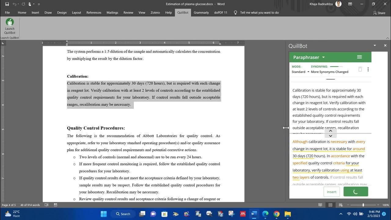 How to use Quillbot in MS word for paraphrasing - YouTube