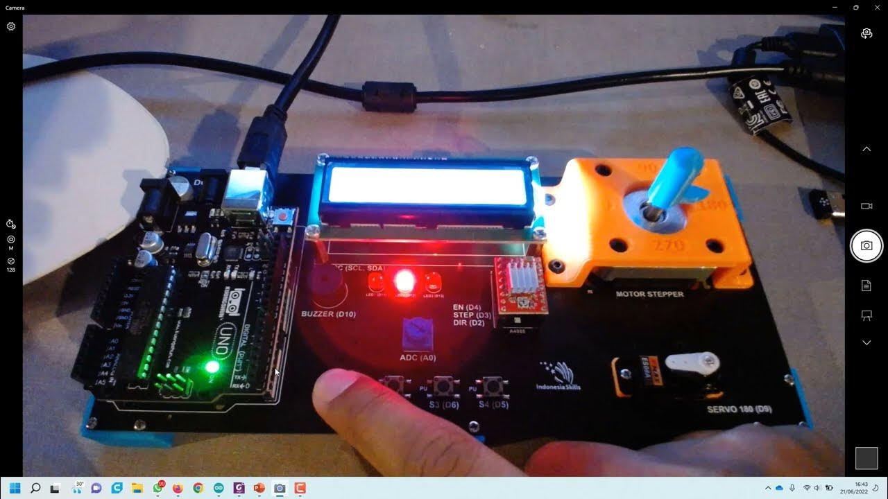 program tombol untuk menu LED pada Arduino - YouTube