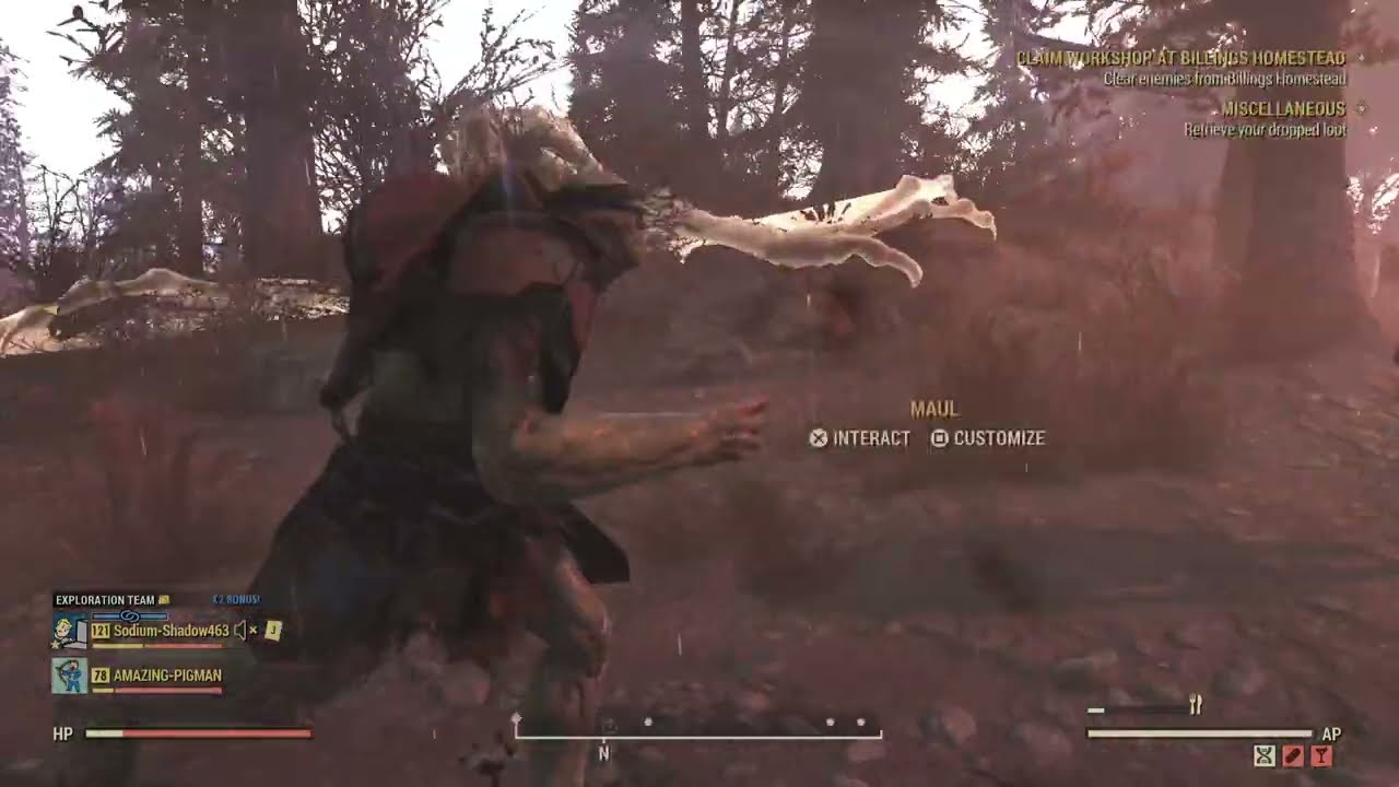 Fallout 76 super mutant hunting scorchbeast - YouTube