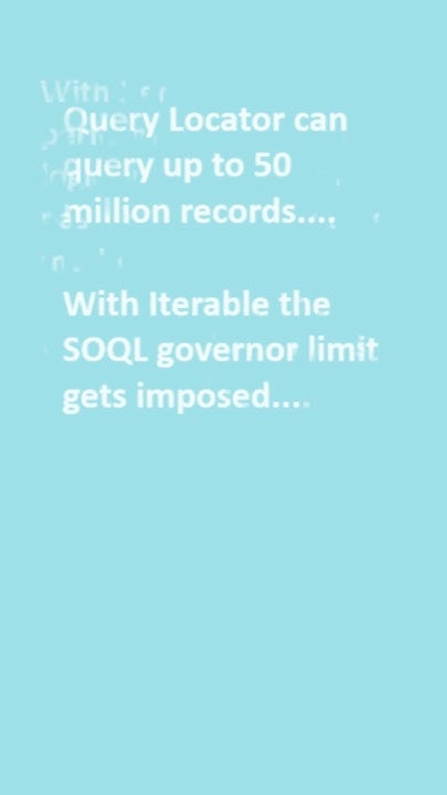 QueryLocator Vs Iterable in Apex Batch class #programming #salesforce #coding - YouTube
