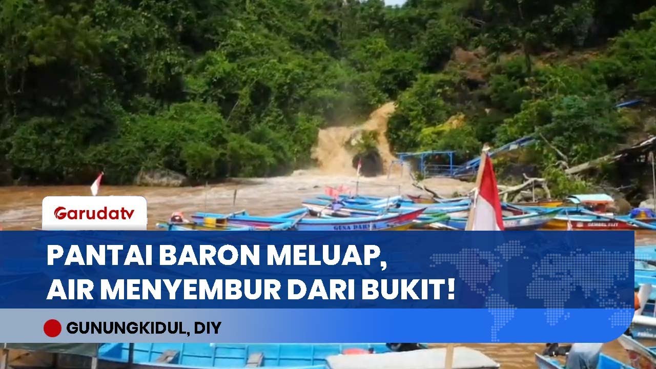 Fenomena Langka! Sungai Bawah Tanah Pantai Baron Meluap, Air Menyembur ...