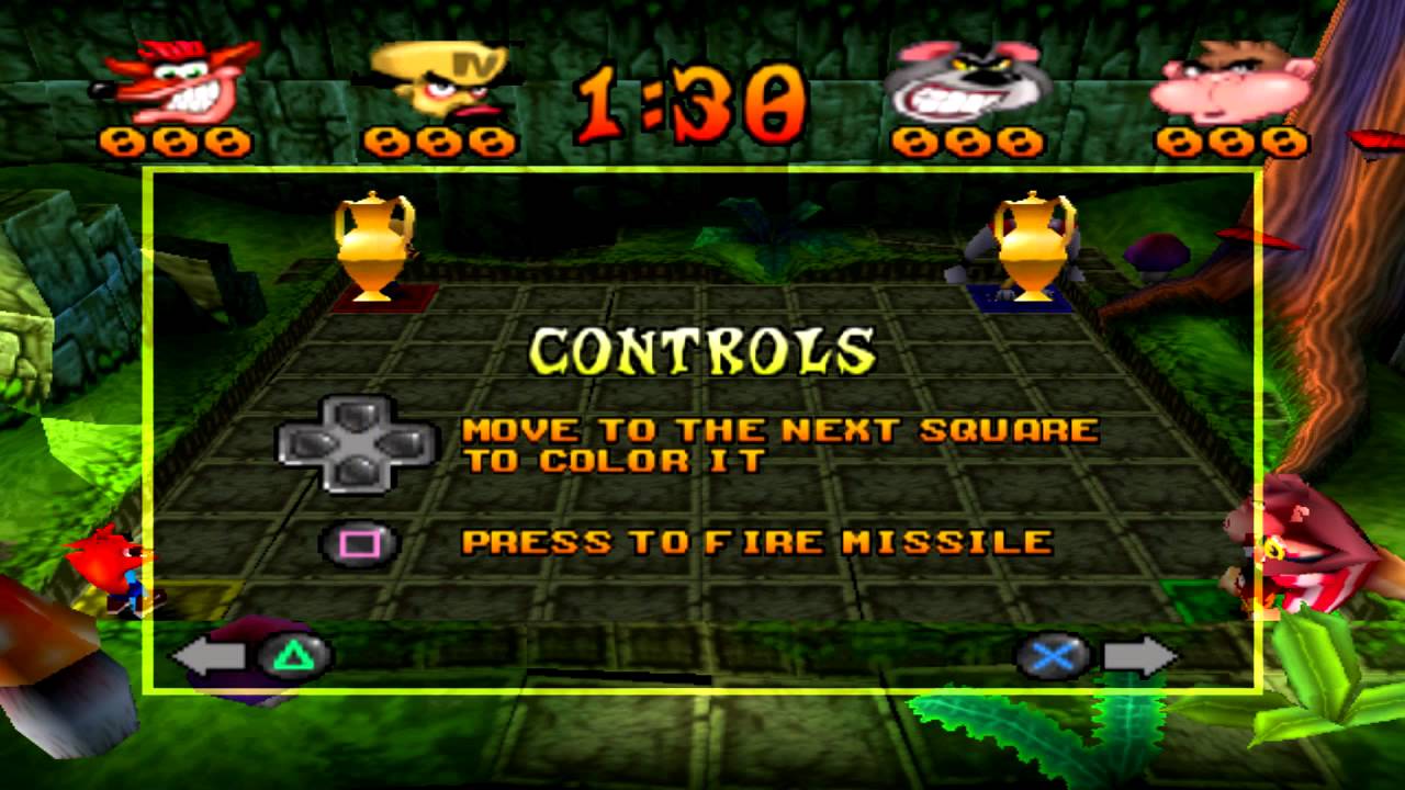 Crash Bash Gameplay Warp Room 1 Gameplay (PSX,PsOne,Playstation) - YouTube