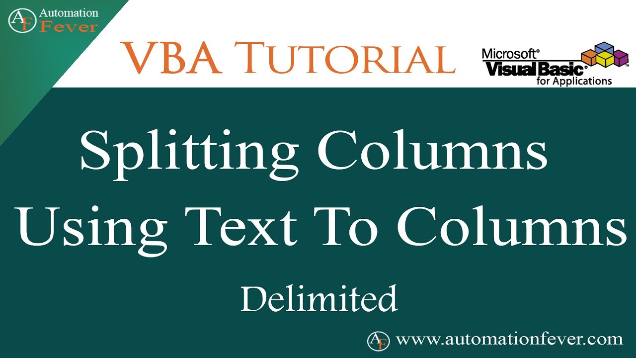 Vba Code To Apply Text To Columns Delimited Excel Vba Tutorial In 0763