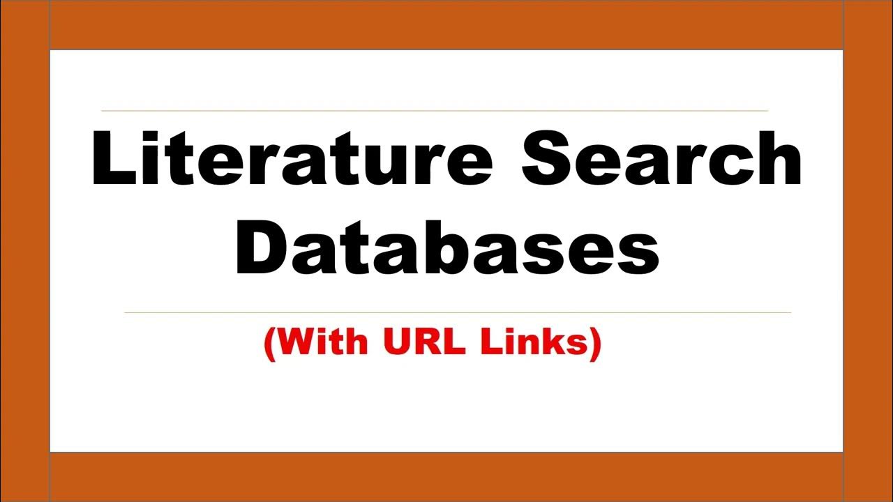 Literature Search Databases || Top Research Databases | How to Search ...