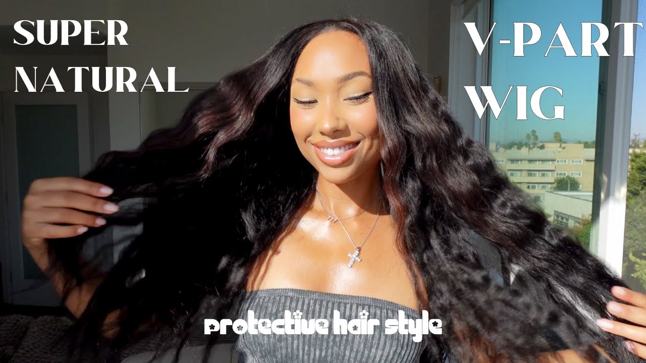 HOW TO INSTALL V-PART WIG WITHOUT CLIPS! - YouTube