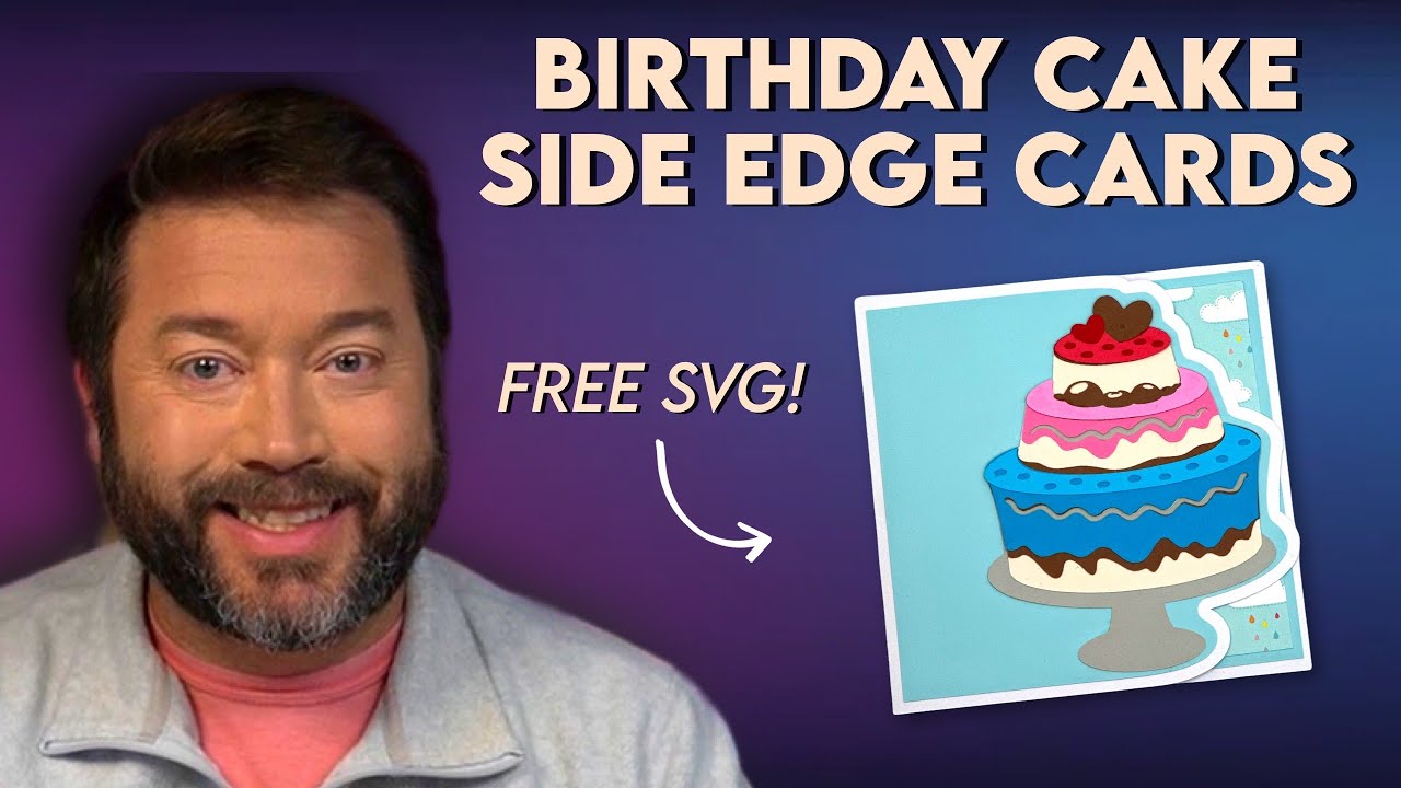 Make Fun Birthday Side Edge Cards on your Cricut cutting machine! - YouTube