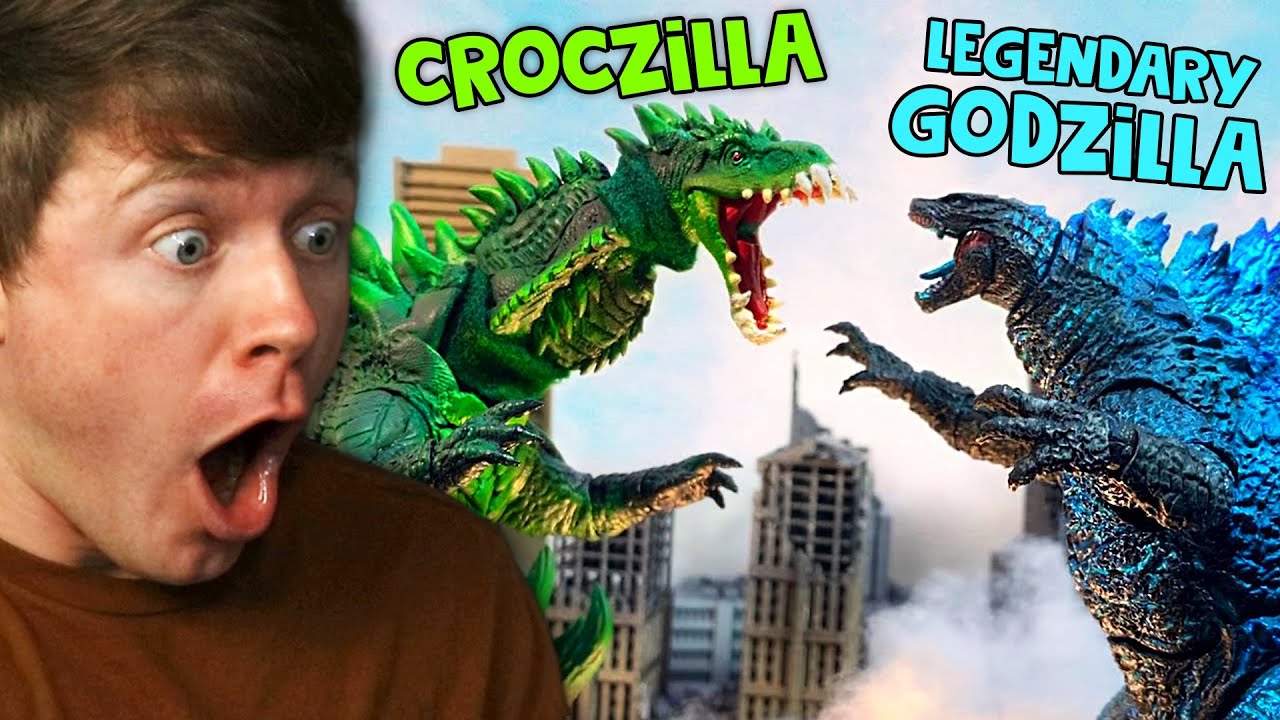 CROCZILLA vs LEGENDARY GODZILLA the STOP MOTION BATTLE! (Reaction ...