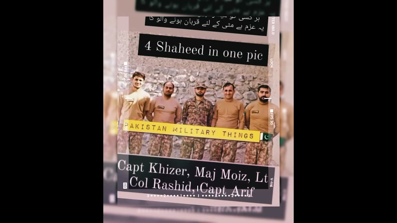 4th Shaheed in One Pic Capt Khizzar Maj Moiz Lt Col Rashid Capt Arif ...