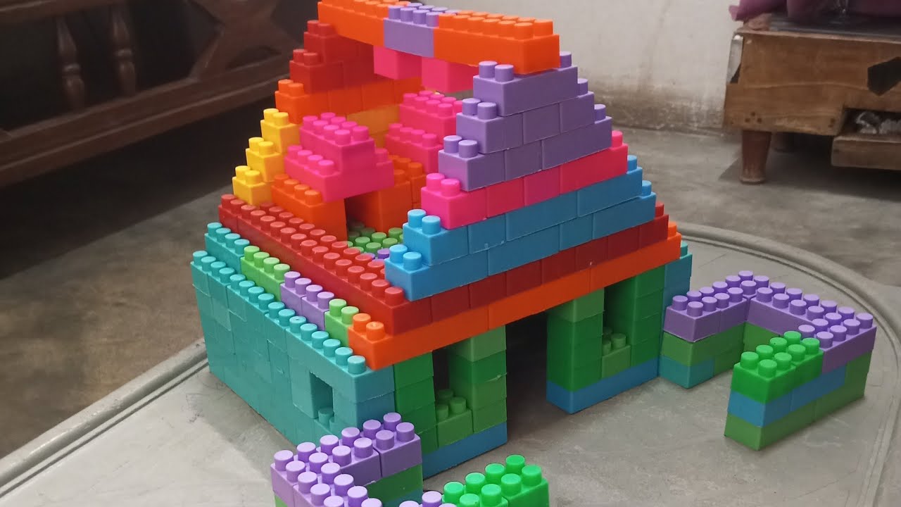Easy way to build a house from blocks - YouTube