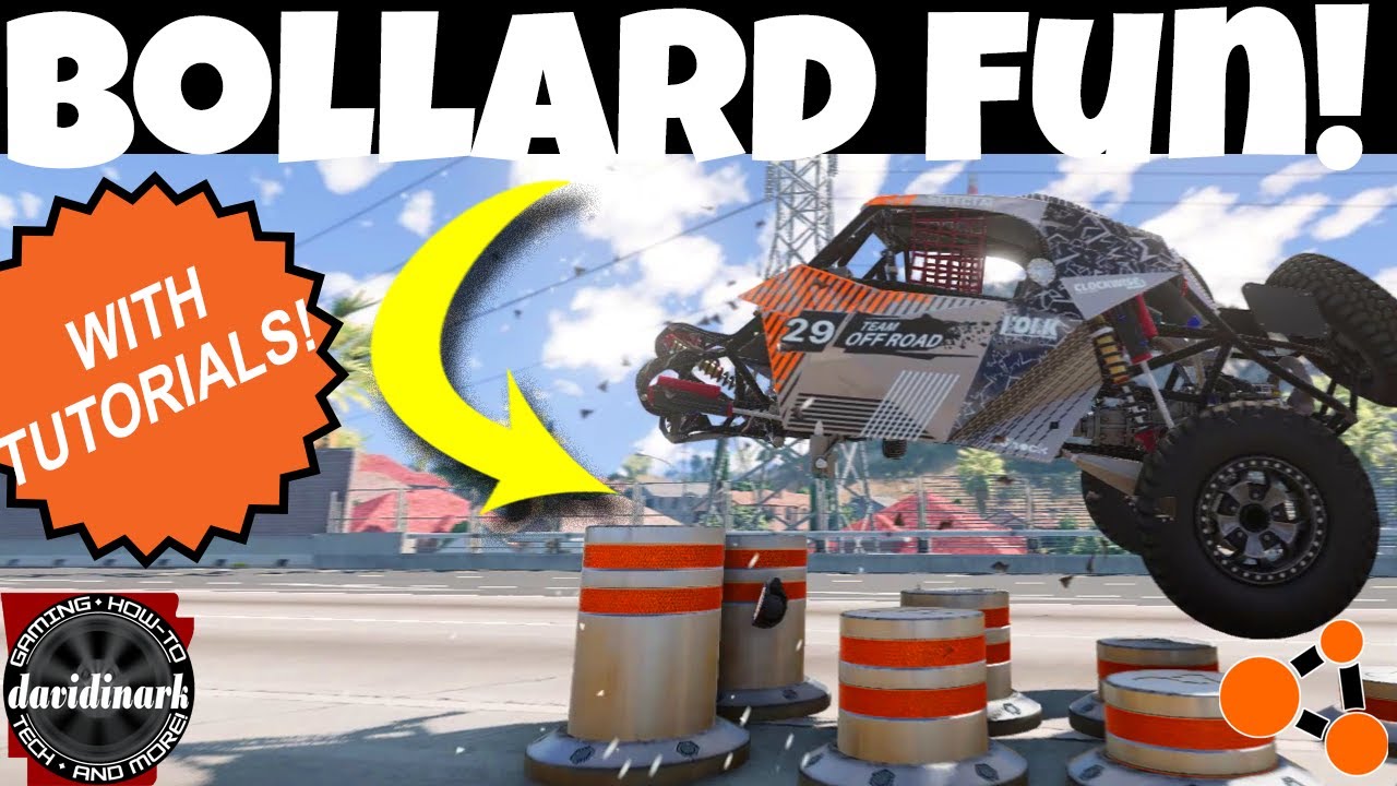 BeamNG Drive - Bollards! 5 Fun BOLLARD Tricks - How to play beamng ...