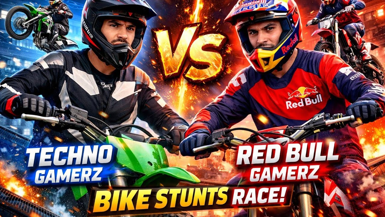 Bike Stunts Racing Game ll Techno gamerz and Vs Red Bull Gamerz - YouTube