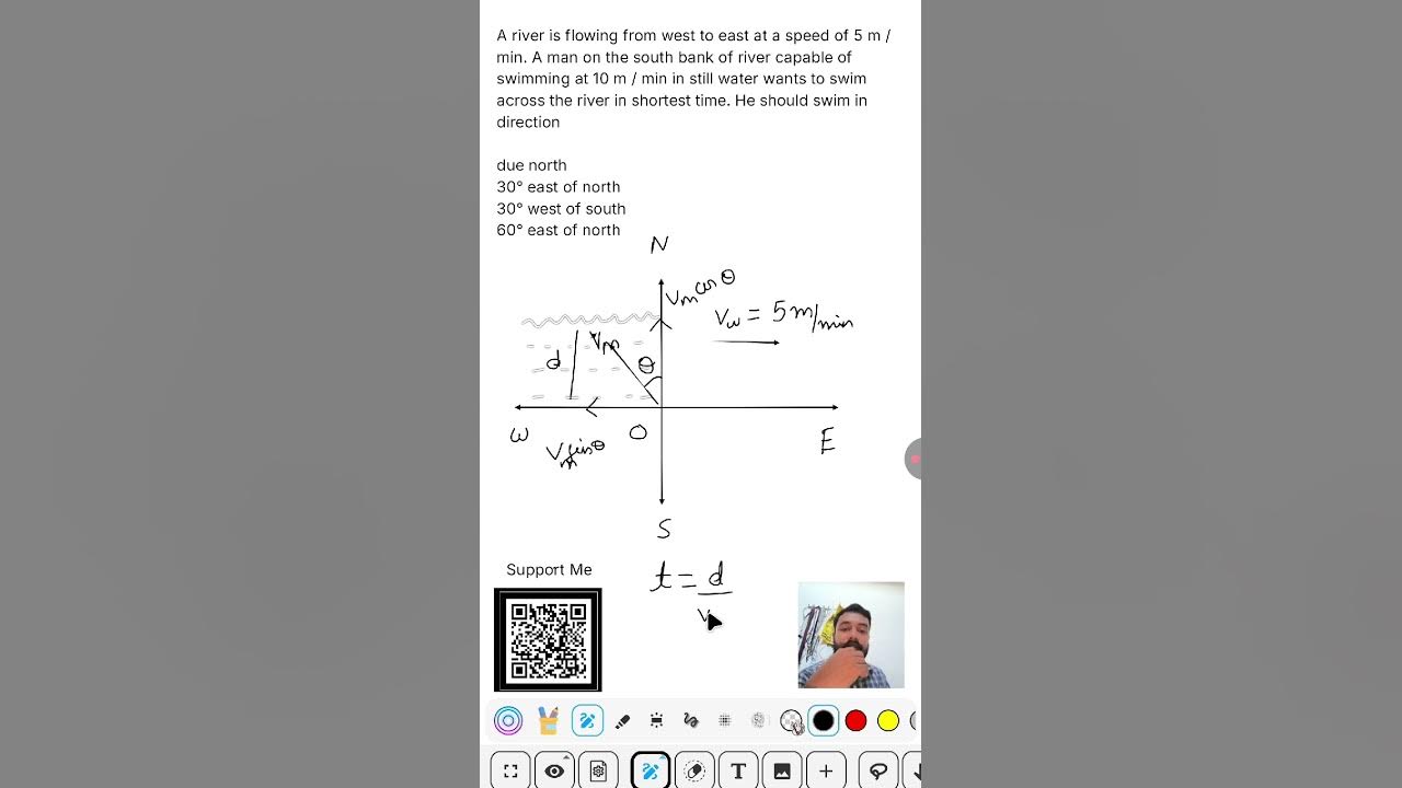 river crossing problem class 11th physics HC Verma numerical - YouTube