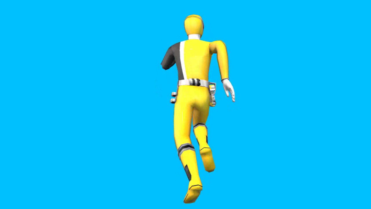 Dekaranger yellow run animated back chroma - YouTube
