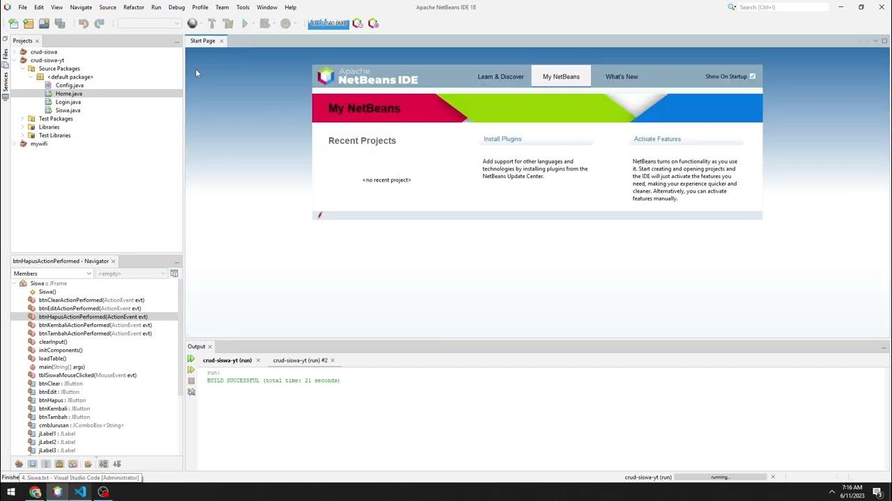 12 Tutorial Sederhana Crud Java Netbeans Mysql View Siswa Delete