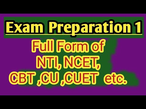 Exam Preparation || Full form of cbt, NCET, CUET, EWS GOI,PWBD etc ...