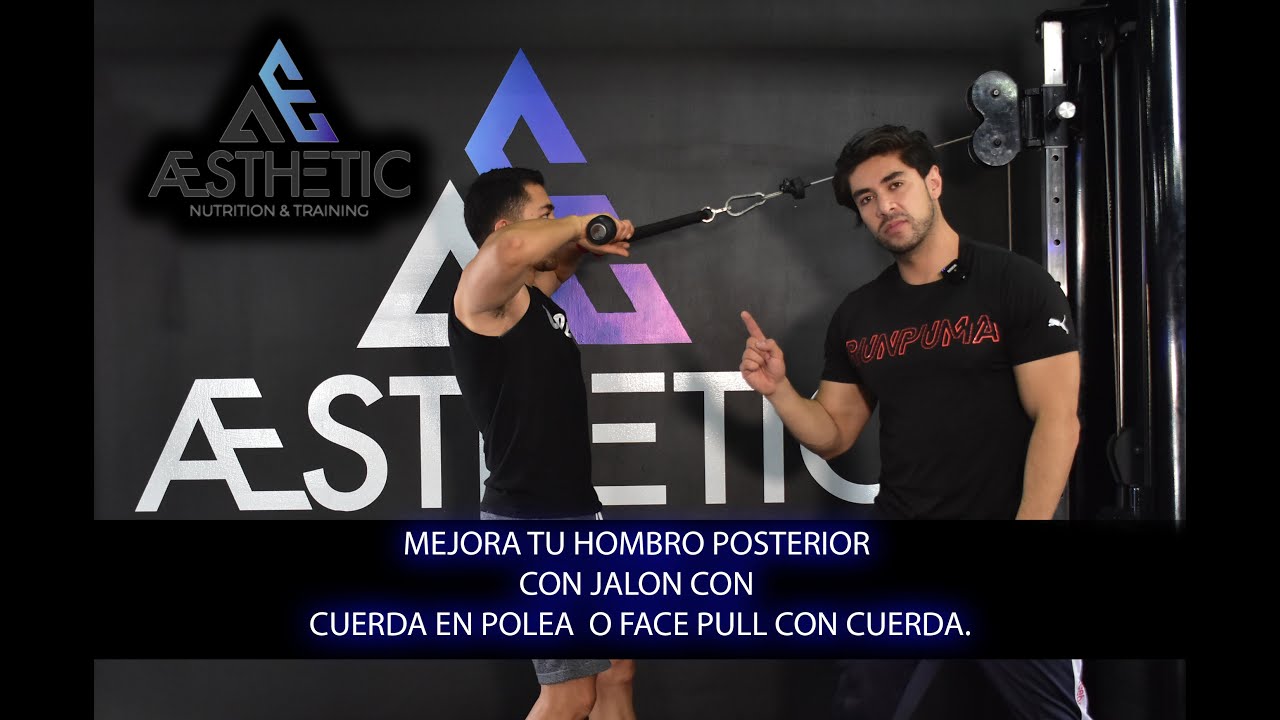 MEJORA TUS HOMBRO POSTERIOR CON JALON CON CUERDA EN POLEA O FACE PULL ...
