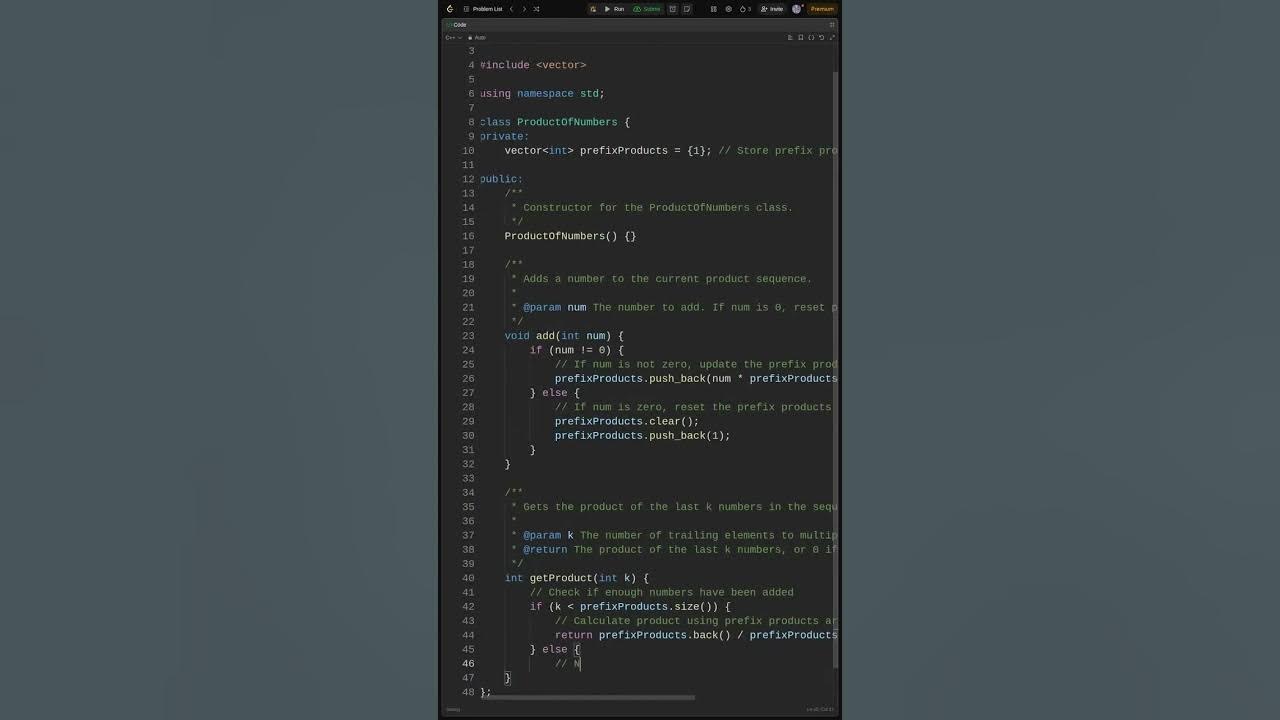 🎀LeetCode Problem 1352🎀 Product of the Last K Numbers - YouTube
