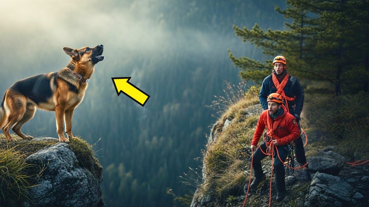 A German Shepherd Was Trapped on a Cliff — When Rescuers Reached Her ...