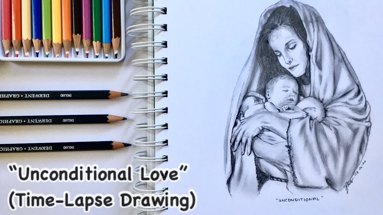 Time-Lapse drawing— ‘Unconditional love’ - YouTube