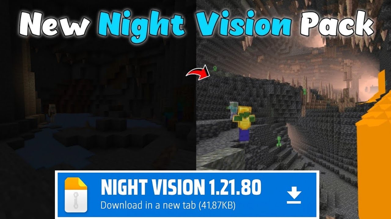 Night Vision Pack For Minecraft Pe 1.21.80 - YouTube