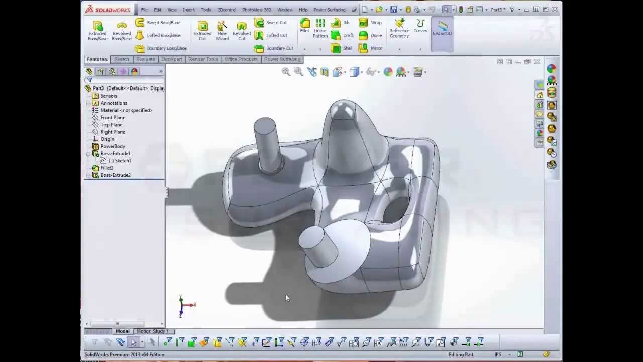 SolidWorks - Power Surfaceing - YouTube