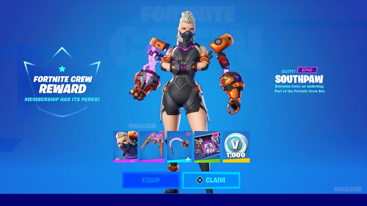 How To Get Southpaw Skin May Fortnite Crew Free In Fortnite Get