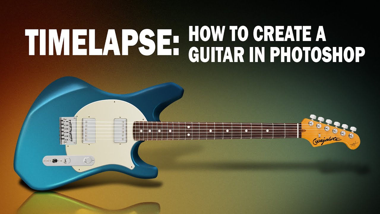 TIMELAPSE - How to create a guitar in Photoshop - YouTube