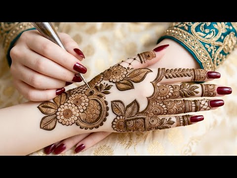 Very Beautiful Quick and Easy Prettiest Henna Design For Back hand| Beautiful Mehndi Design for hand