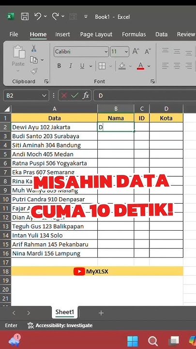 Misahin Data Cuma 10 Detik! Tutorial Excel SUPER CEPAT! - YouTube